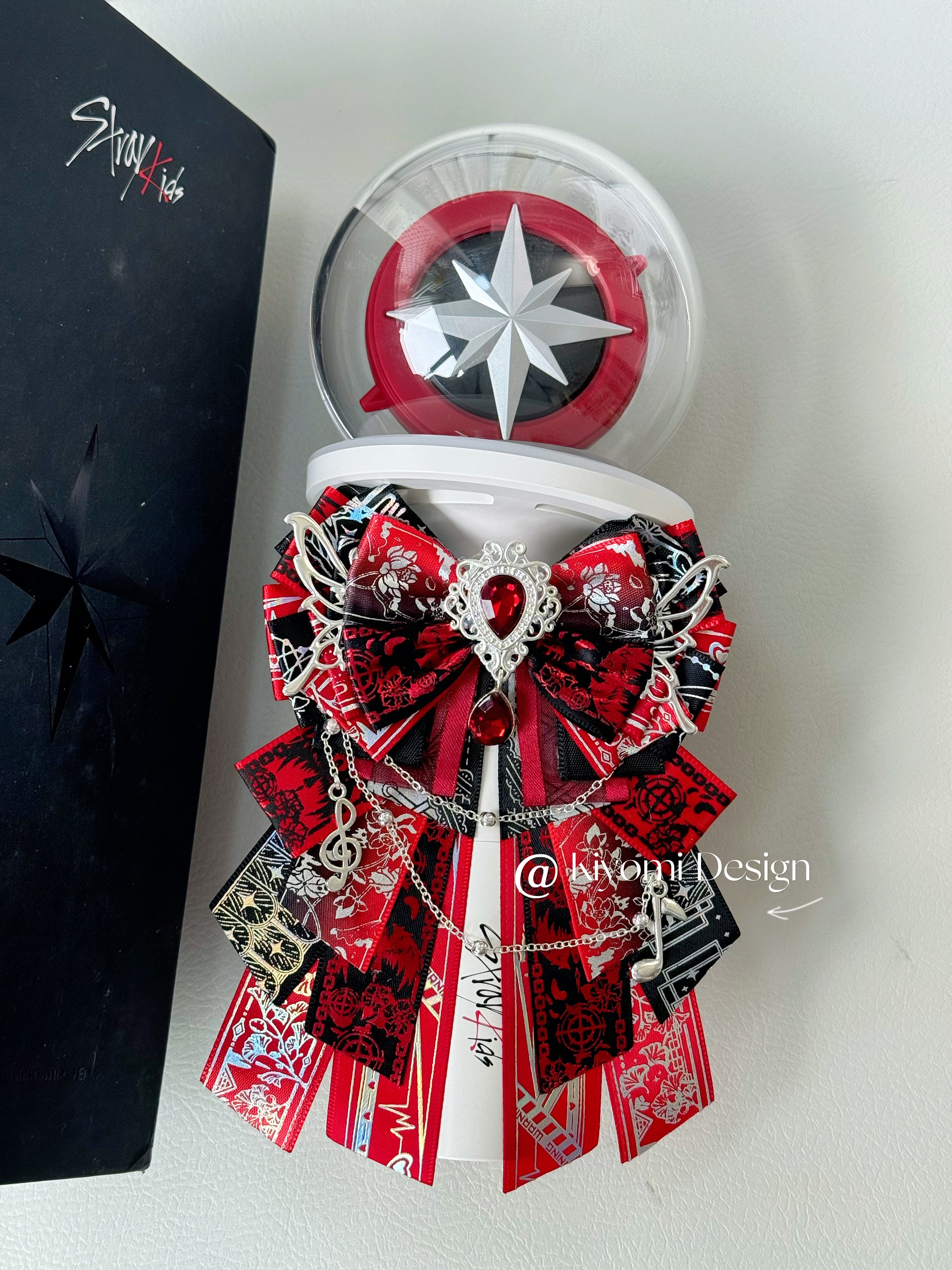 Straykids Ateez lightstick ribbon bow handmade nachimbong Atiny deco ...